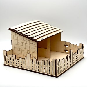 Wooden Play Pigsty, Waldorf Farm Barn, Toy Cowshed, Montessori Stable ...