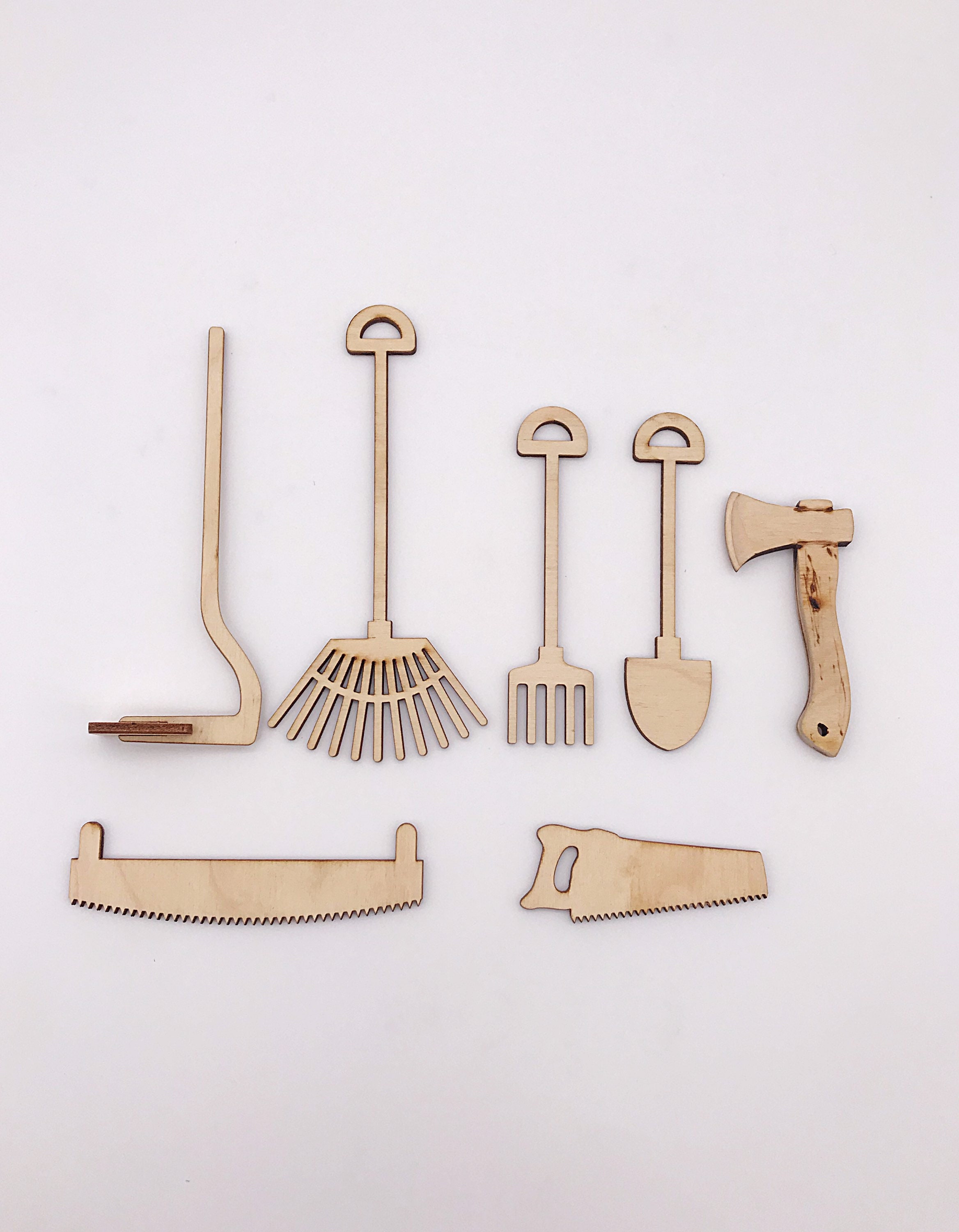 Miniature Farm Tools Set Dollhouse Garden Set Wooden Mini - Etsy