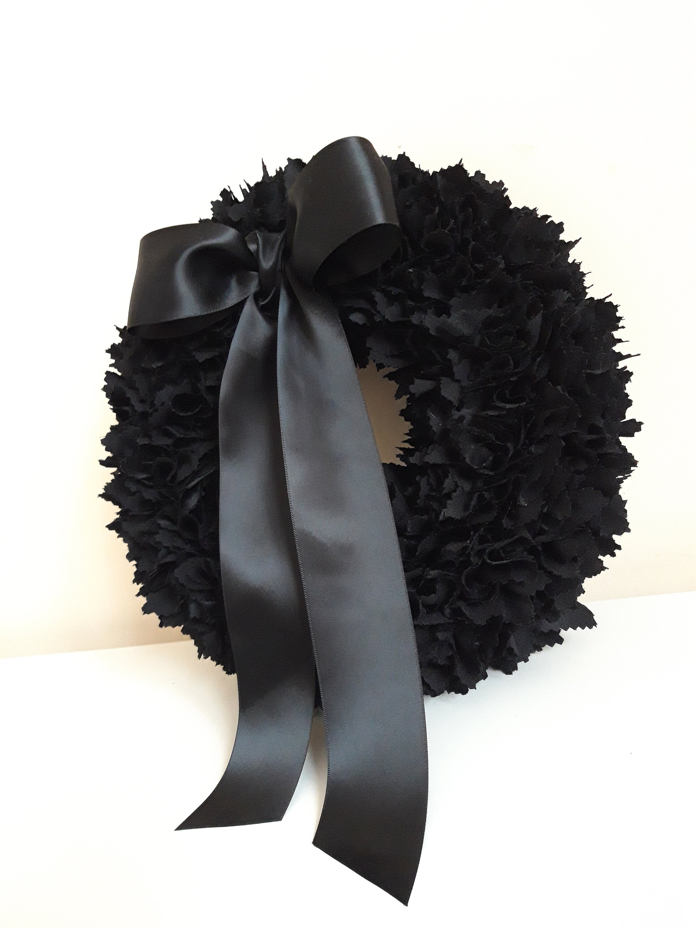 Black Wreath Black Mourning Wreath for Front Door Black - Etsy UK