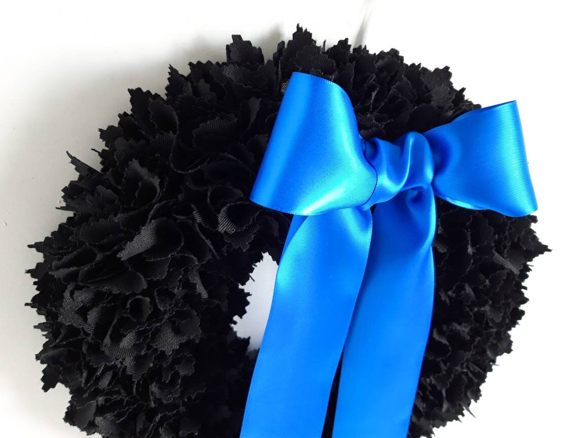 Black Wreath Black Mourning Wreath for Front Door Black - Etsy