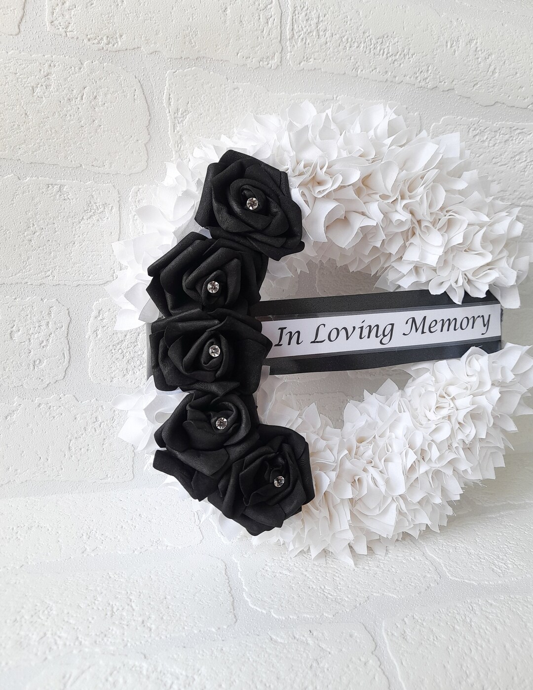 Rose Wreath, Black Roses, Grave Decoration, Wreath for Grave, Wreath ...