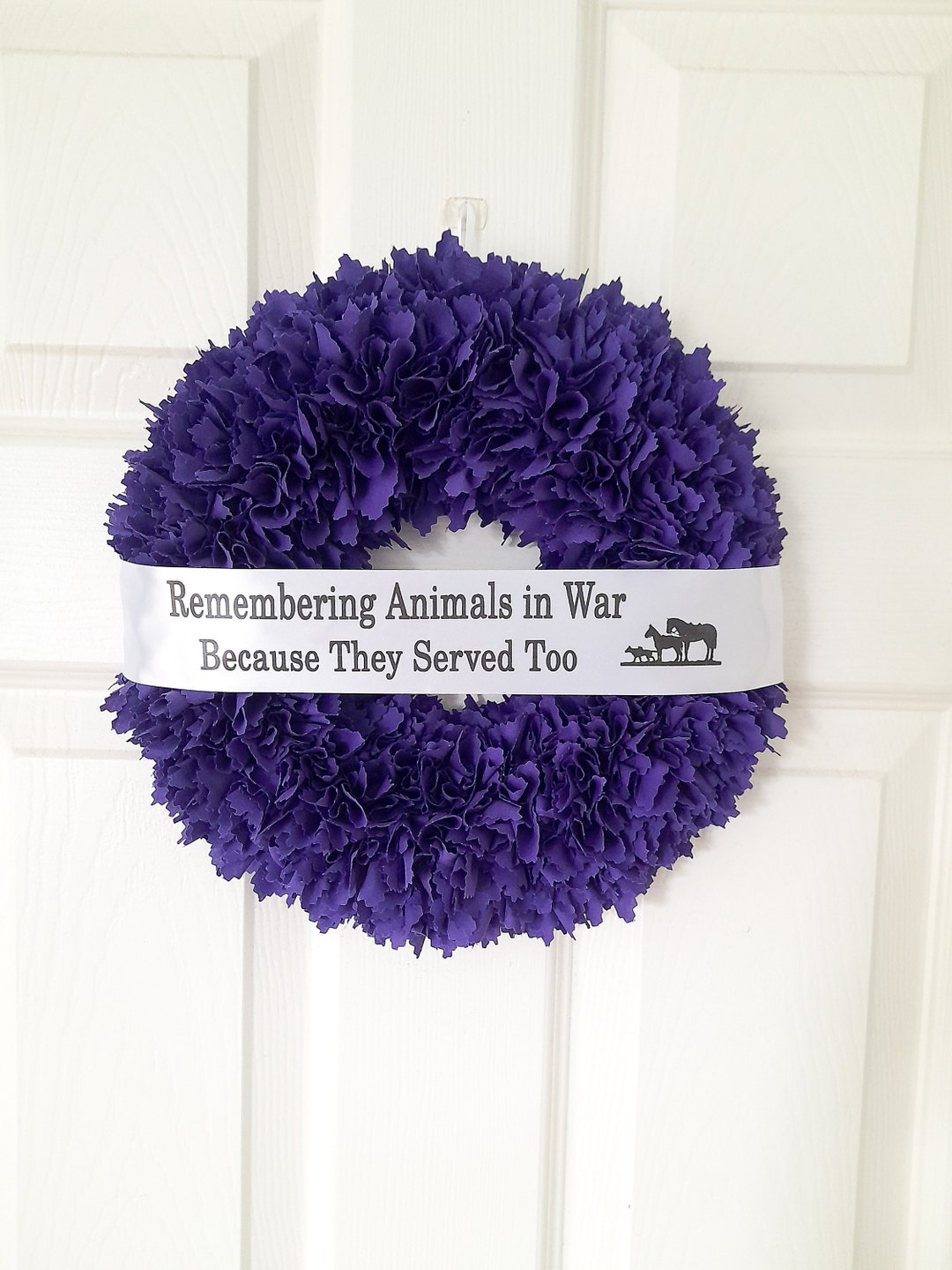 Purple Wreath for Remembrance Day, Remembering Animals in War, War ...