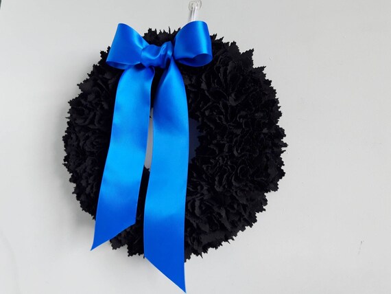 Black Wreath Black Mourning Wreath for Front Door Black | Etsy