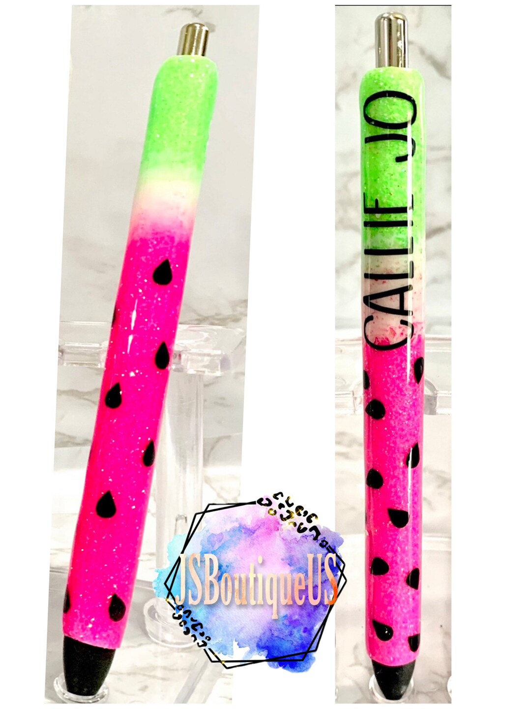 Watermelon Glitter Personalized Pen, Refillable Inkjoy Pen - Etsy