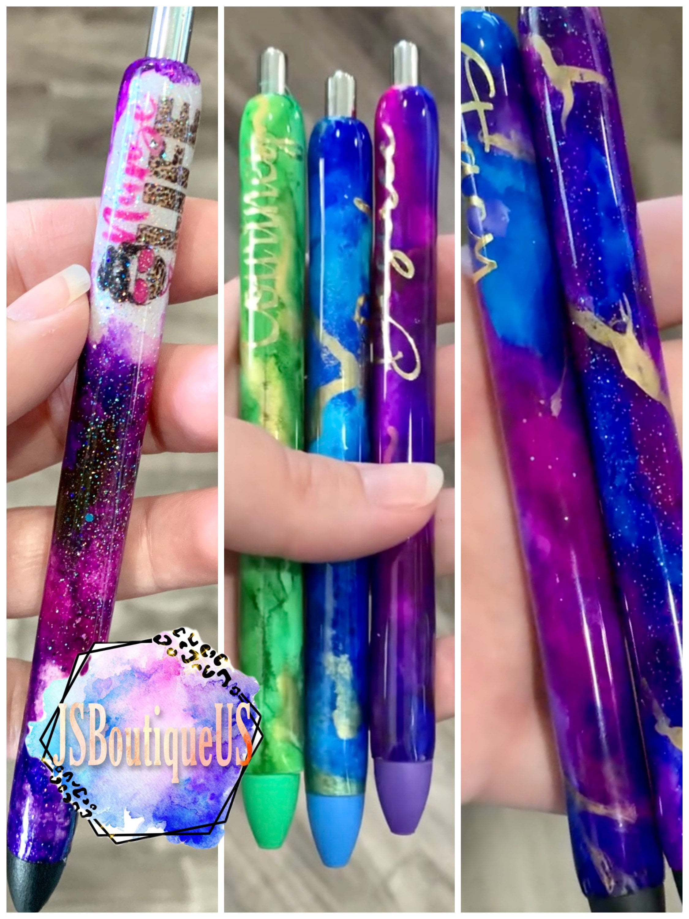 Alcohol Ink Personalized Glitter Pens / Papermate Inkjoy Pens - Etsy