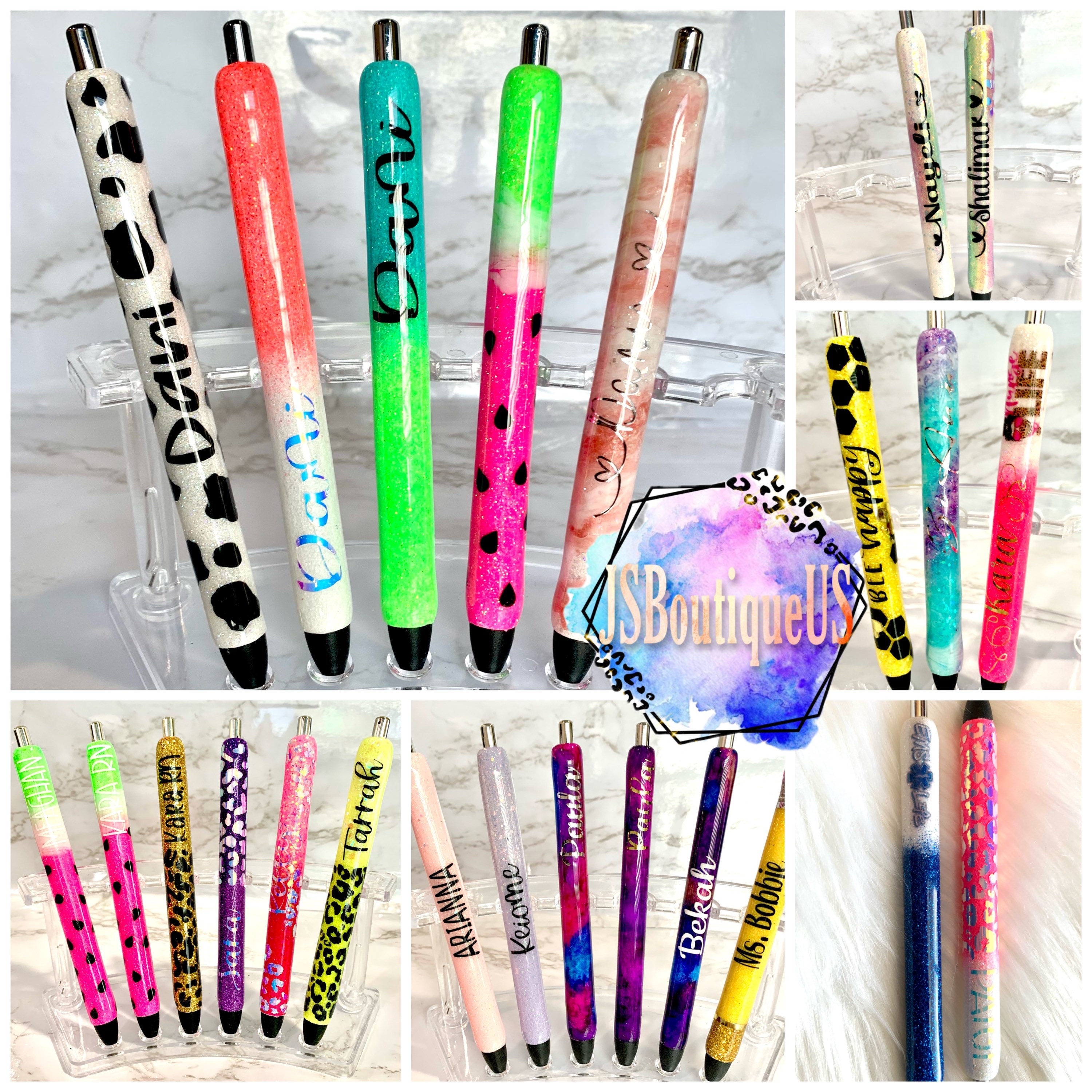 Personalized Glitter Pens / Papermate Inkjoy Pens / Refillable - Etsy