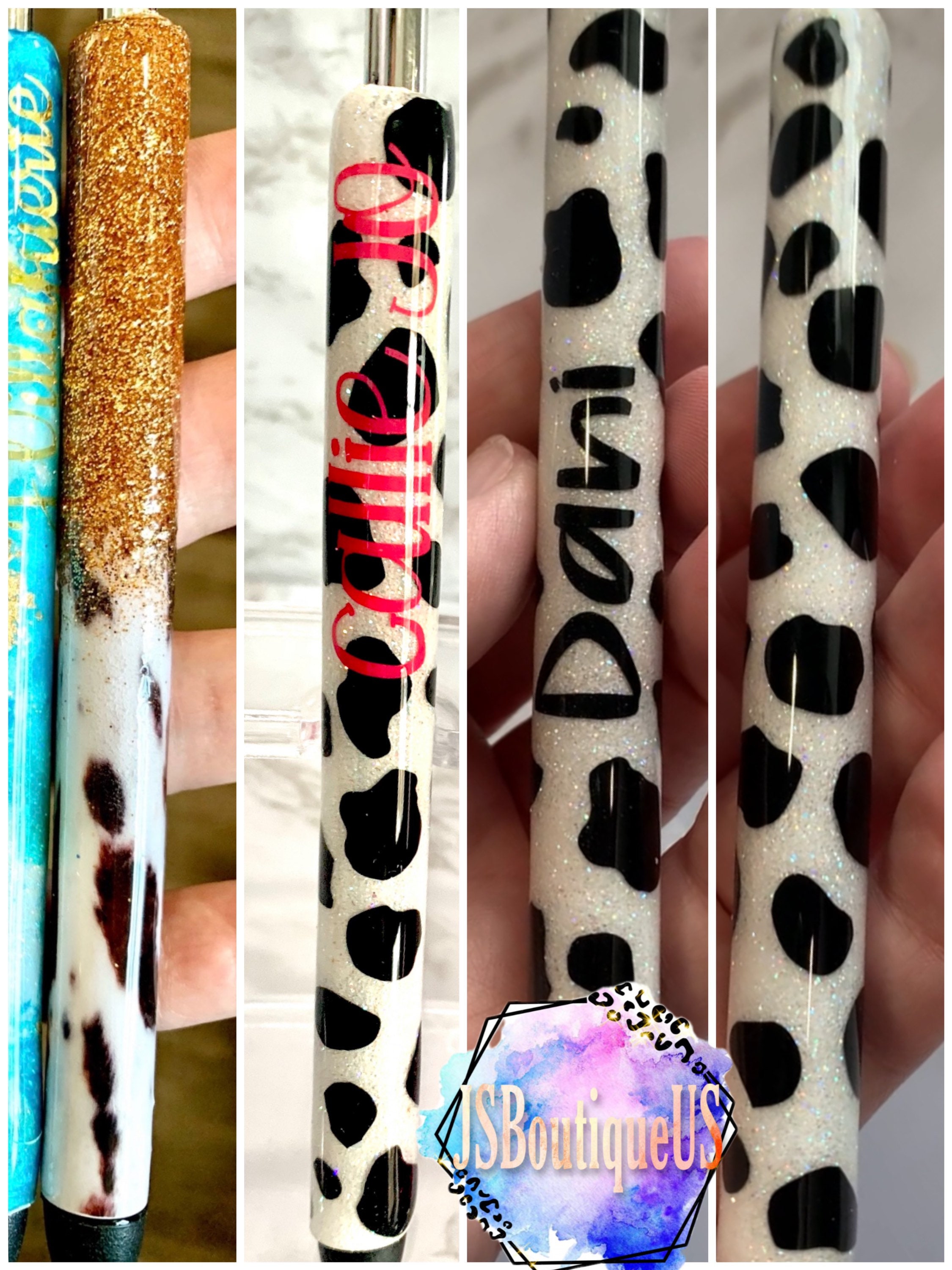LEOPARD Personalized Glitter Pens / Papermate Inkjoy Pens / - Etsy