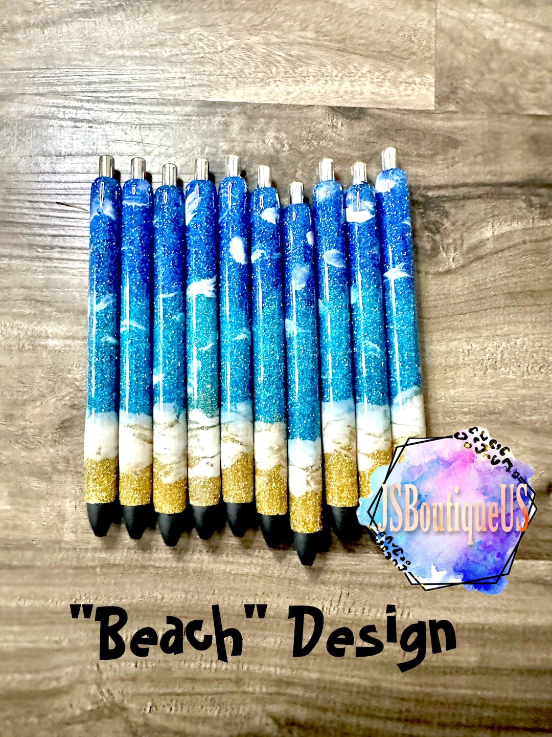 Personalized Beach /sunset Beach Glitter Pens / Papermate Inkjoy Pens ...