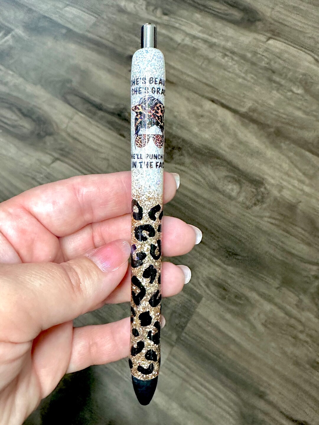 Leopard She’s Beauty She’s Grace Pen / Personalized Glitter Pens ...