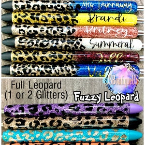 LEOPARD Personalized Glitter Pens / Papermate Inkjoy Pens / Refillable ...
