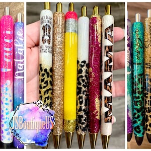 LEOPARD Personalized Glitter Pens / Papermate Inkjoy Pens / Refillable ...