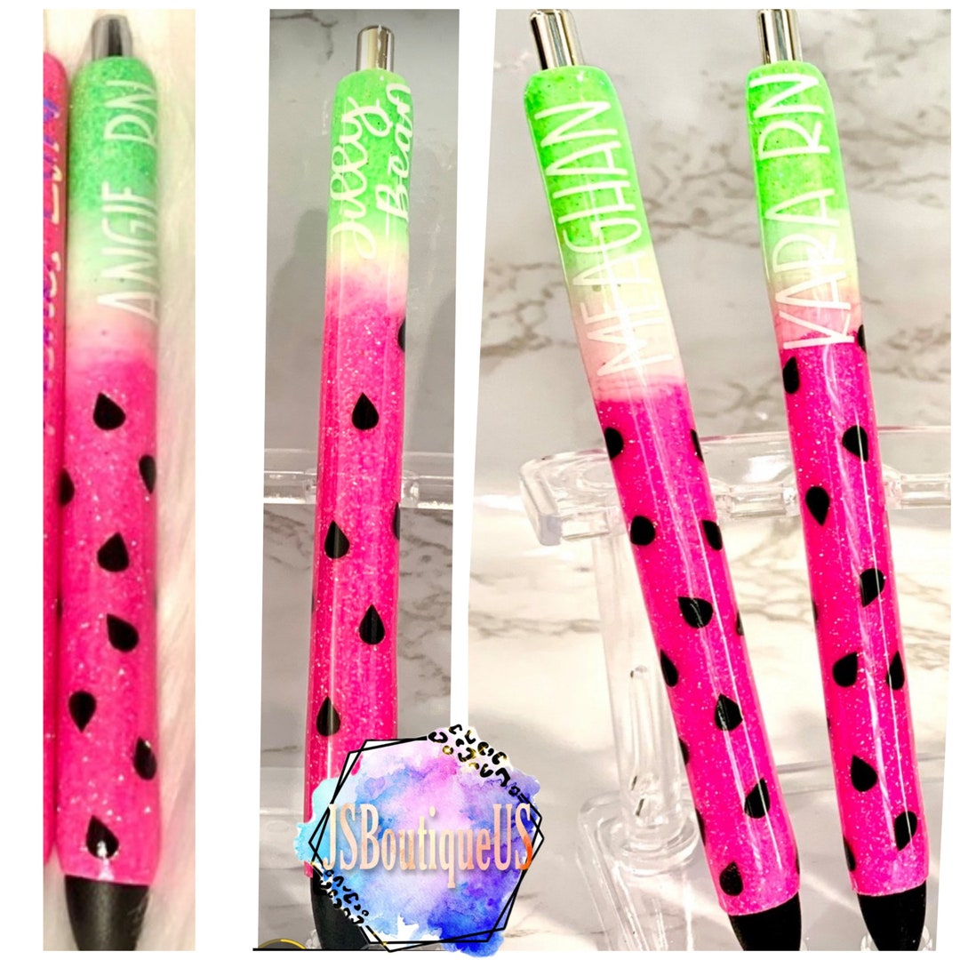 Watermelon Personalized Glitter Pens / Papermate Inkjoy Pens ...