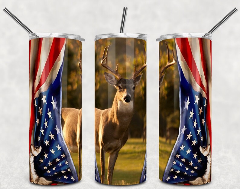 Deer Tumbler/hunting/American/20oz Skinny Tumbler Home & Living ...
