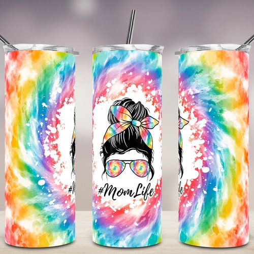 Tie Dye Mom Life Seamless Png Tie Dye Skinny 20oz Tumbler Etsy