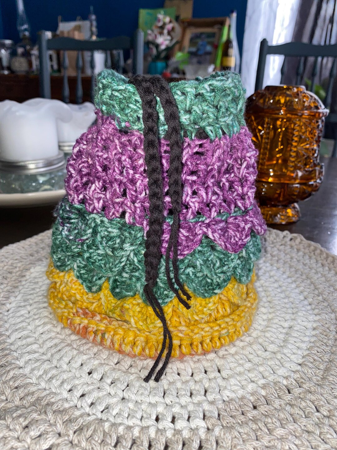 Crocheted Dragon Scale Drawstring Dice/trinket Bag - Etsy