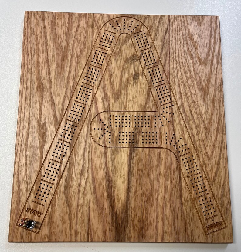 Custom Wood Cribbage Board - Letter A - Etsy