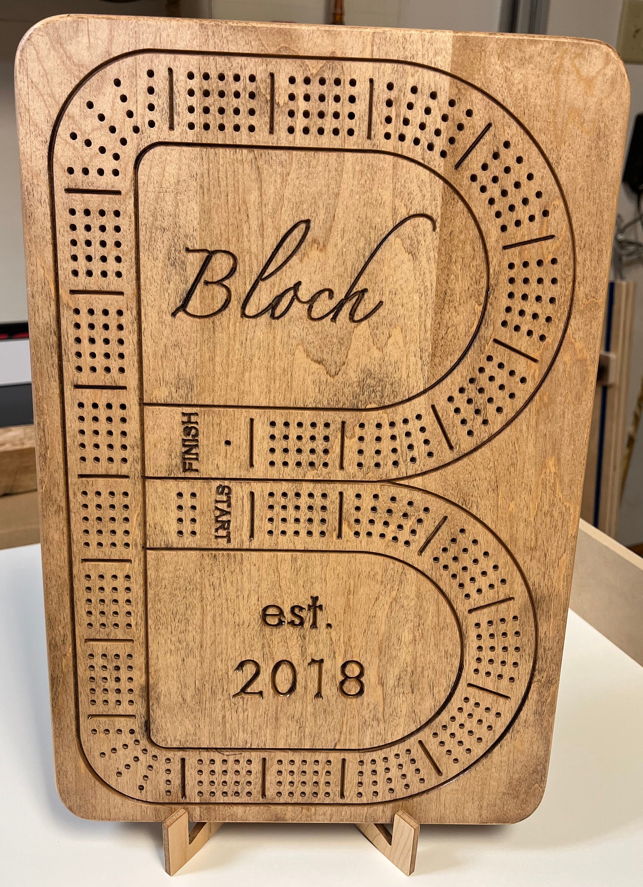Custom Wood Cribbage Board - Letter B - Etsy
