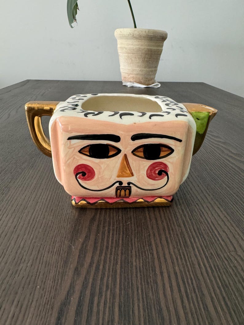 Vintage Face Teapot With Gold Details - Etsy