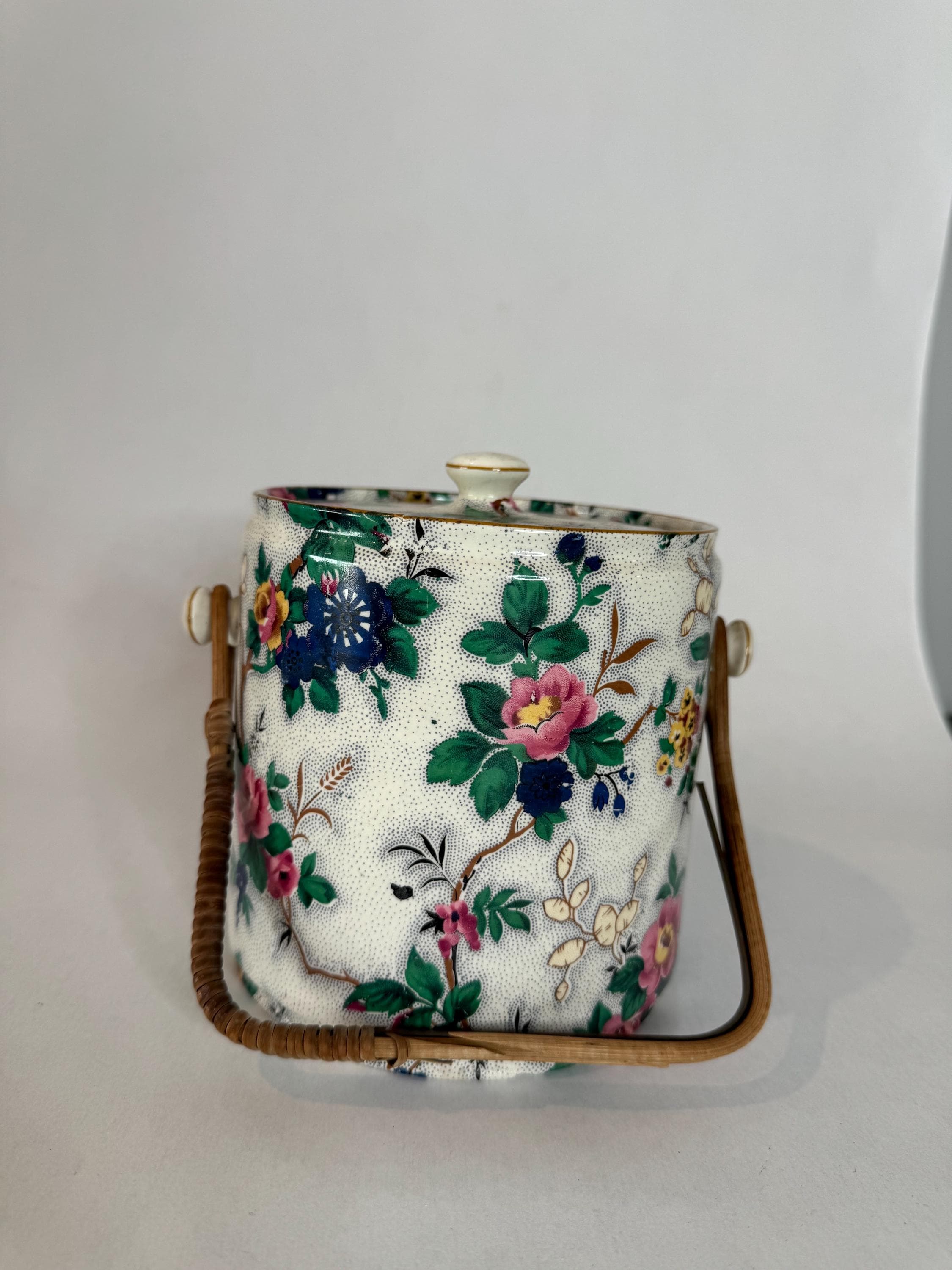 Vintage CROWN DUCAL WARE Biscuit Barrel Floral - Etsy