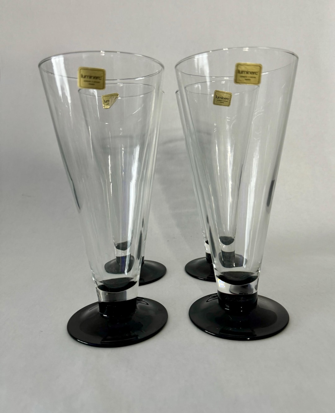 Vintage Luminarc Cocktail Glasses With Black Base - Etsy