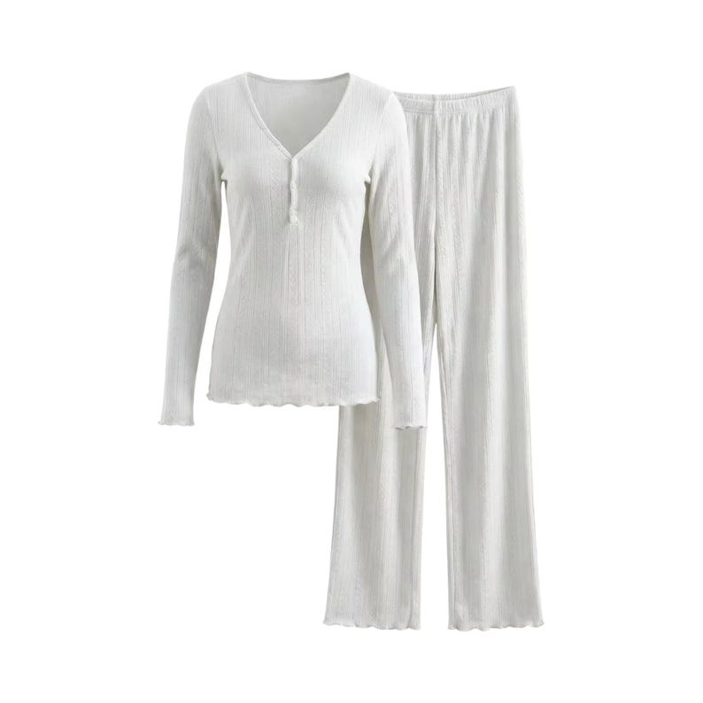 Personalized Cotton Pointelle Pajama Set | Embroidered Monogram Pajamas ...