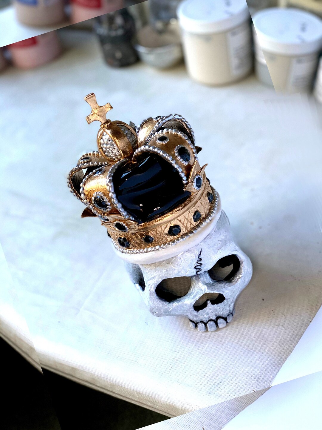 Obsidian Crown King Skull #2 - Skull Crown Art - Etsy
