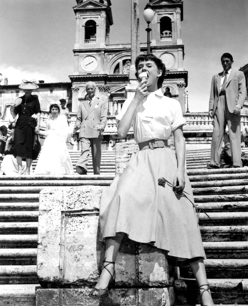 Audrey Hepburn, Roman Holiday 1953 Original Woodcut Art Print Poster+ ...