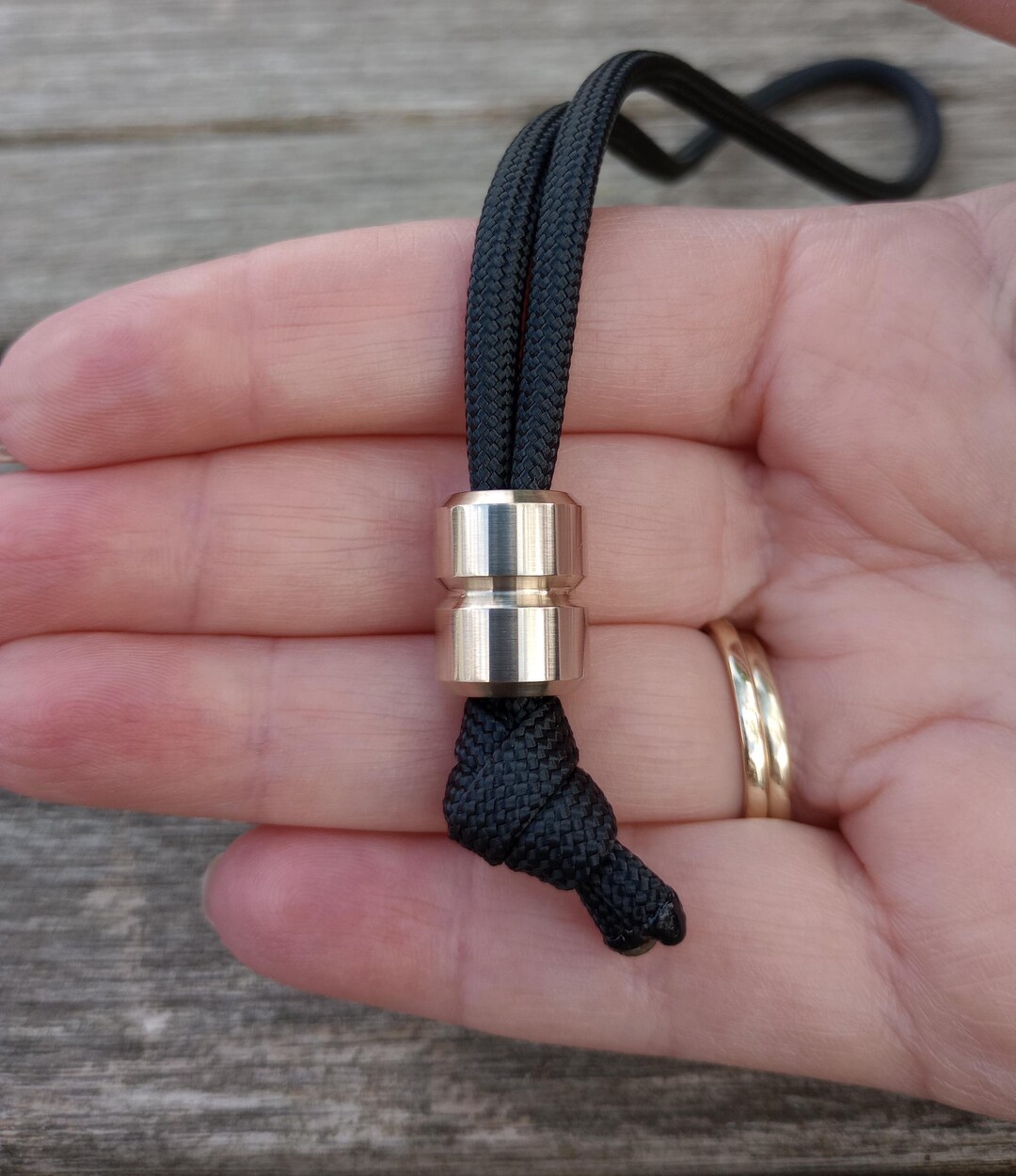 Solid Bronze Paracord Bead With Lanyard, Genuine Aluminium-nickel ...