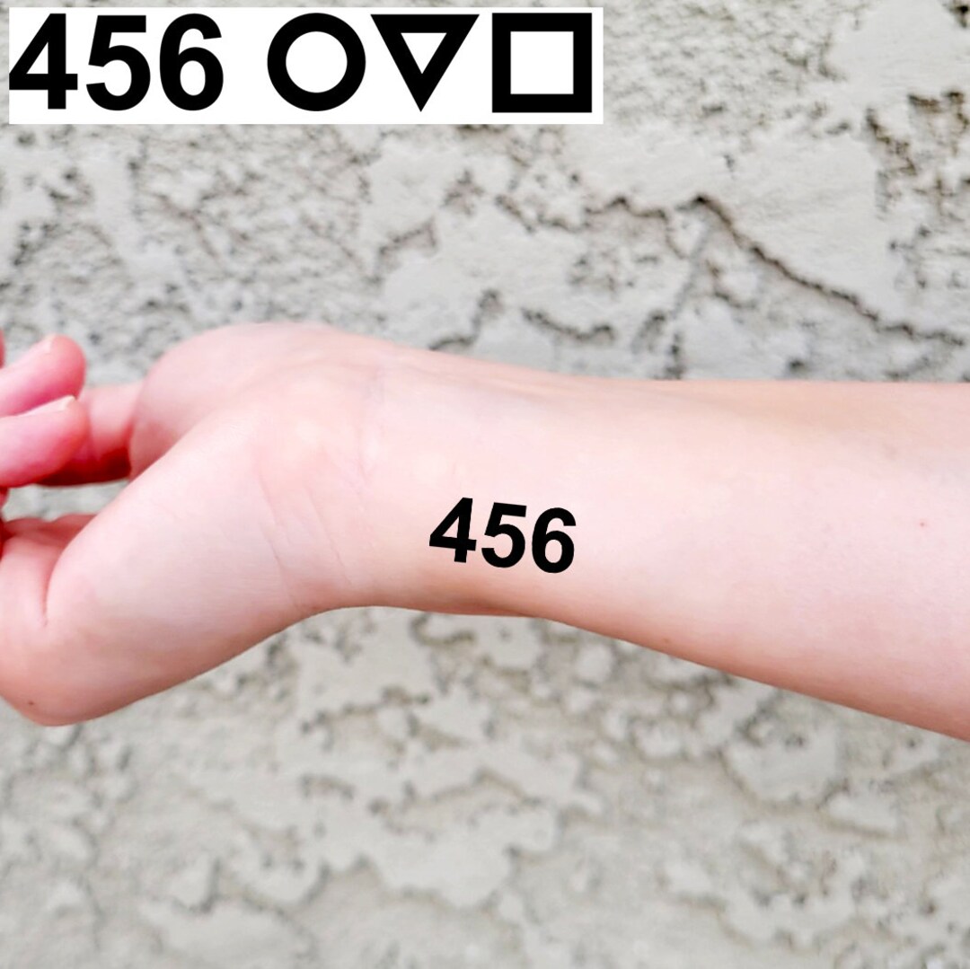 Squid Game 456 Round Image 2-designs 3pcs Cute Tattoo Sticker - Etsy