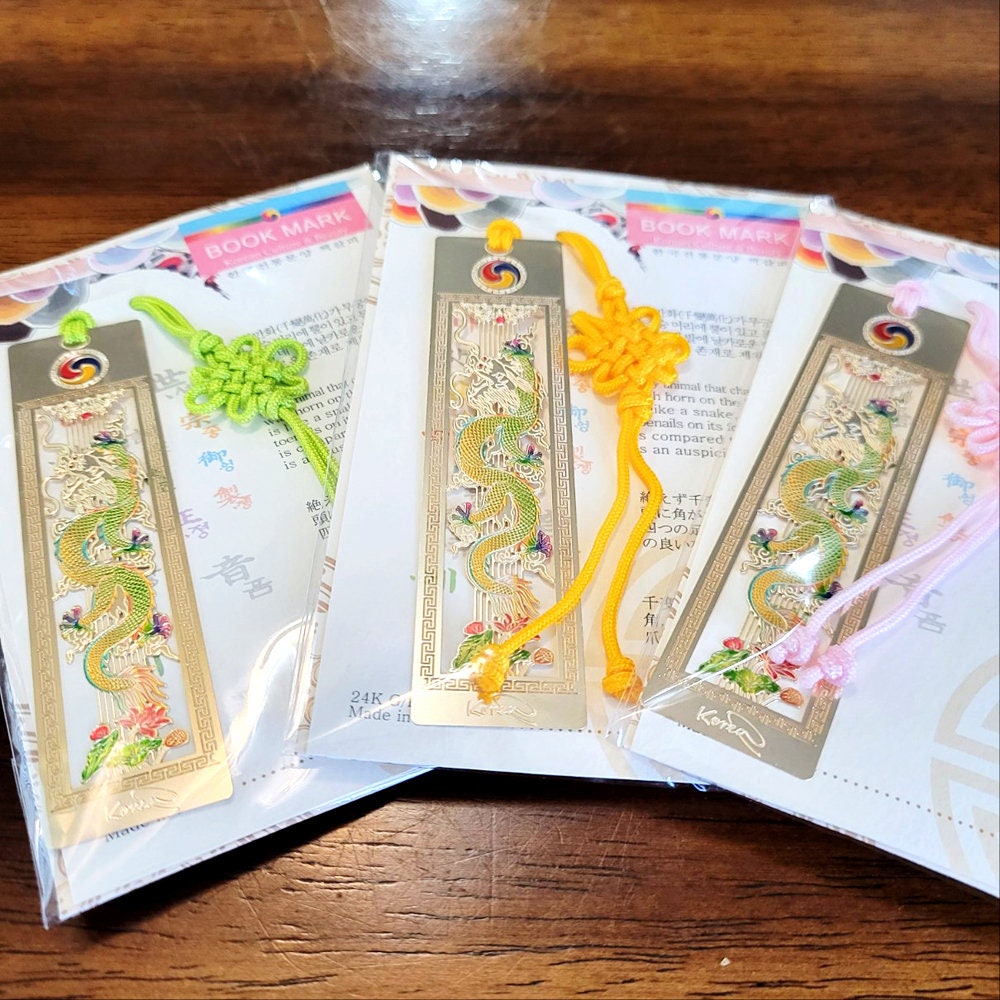 Korean Traditional Pattern Bookmarks Gold Color With Gift Envelope - Etsy