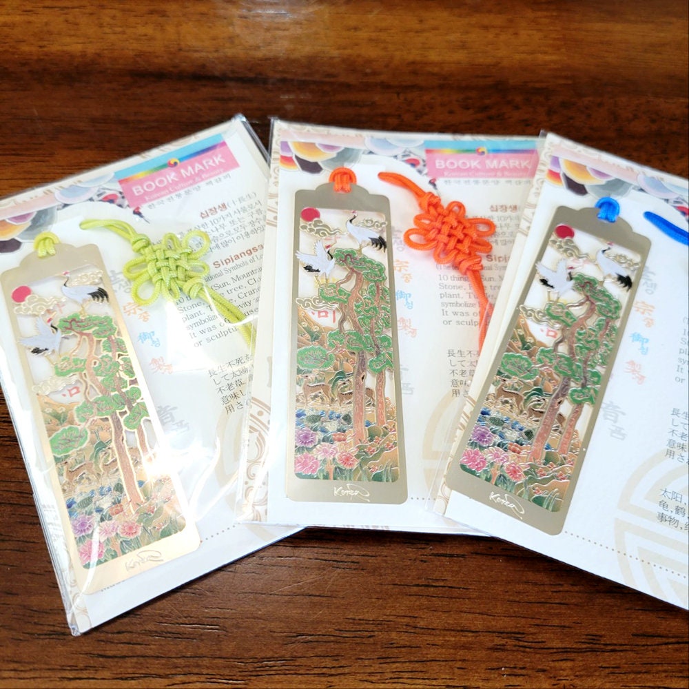 Korean Traditional Pattern Bookmarks Gold Color With Gift Envelope - Etsy