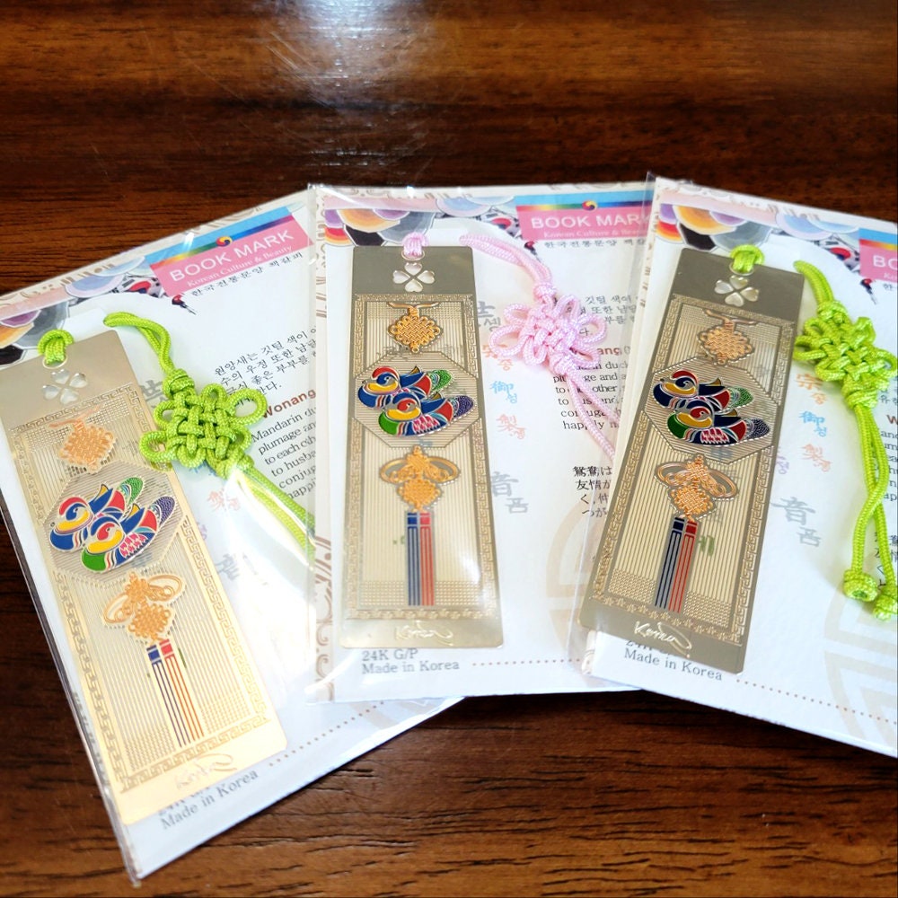 Korean Traditional Pattern Bookmarks Gold Color With Gift Envelope - Etsy