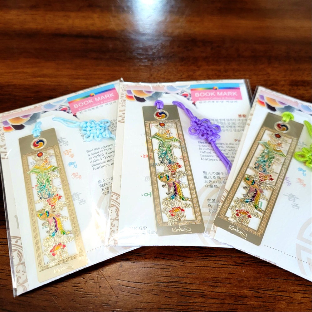 Korean Traditional Pattern Bookmarks Gold Color With Gift Envelope - Etsy