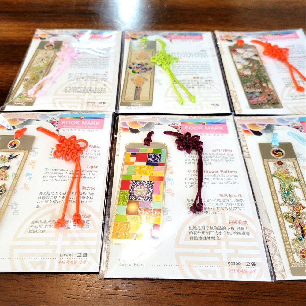 Korean Traditional Pattern Bookmarks Gold Color With Gift Envelope - Etsy