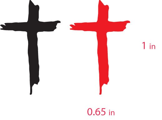 Christian Cross Demon Kdrama 2-color Set 2sheets Cute Tattoo Sticker ...