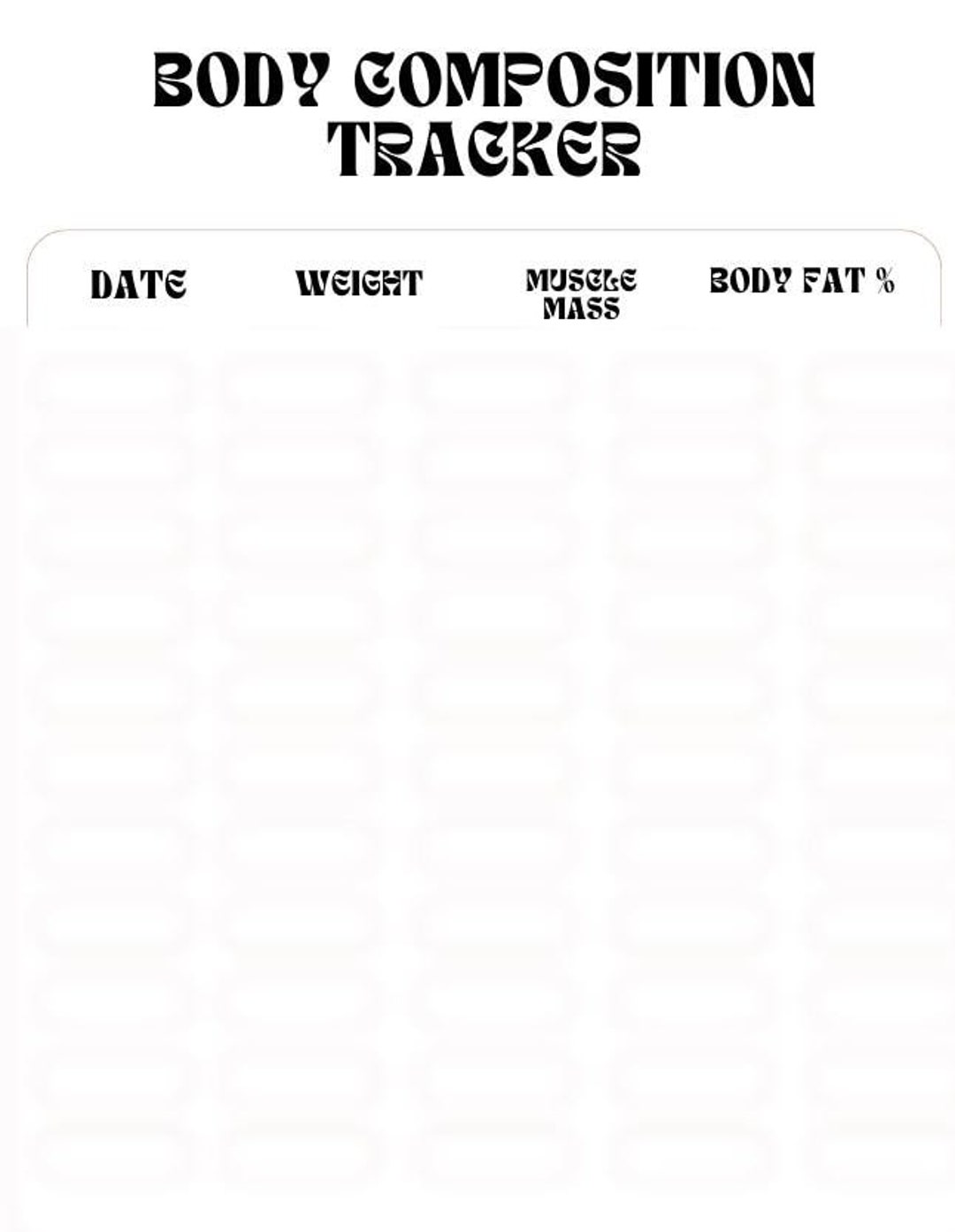 Body Composition Tracker Tracker for Weight, Muscle Mass, and Body Fat ...