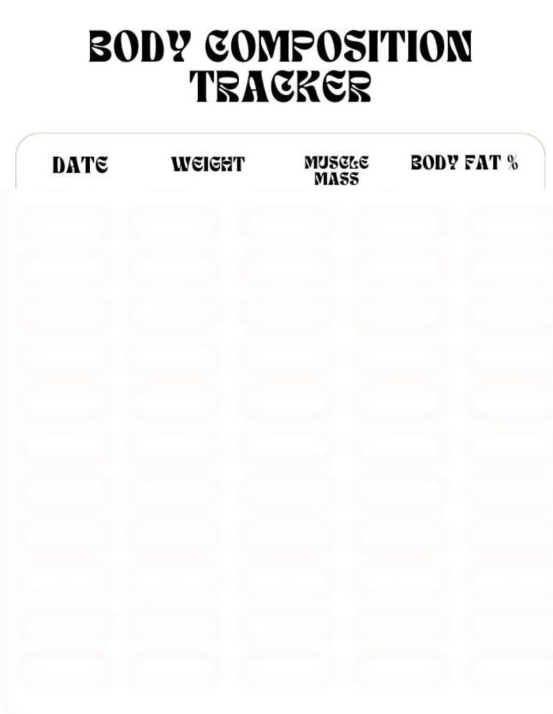 Body Composition Tracker Tracker for Weight, Muscle Mass, and Body Fat ...