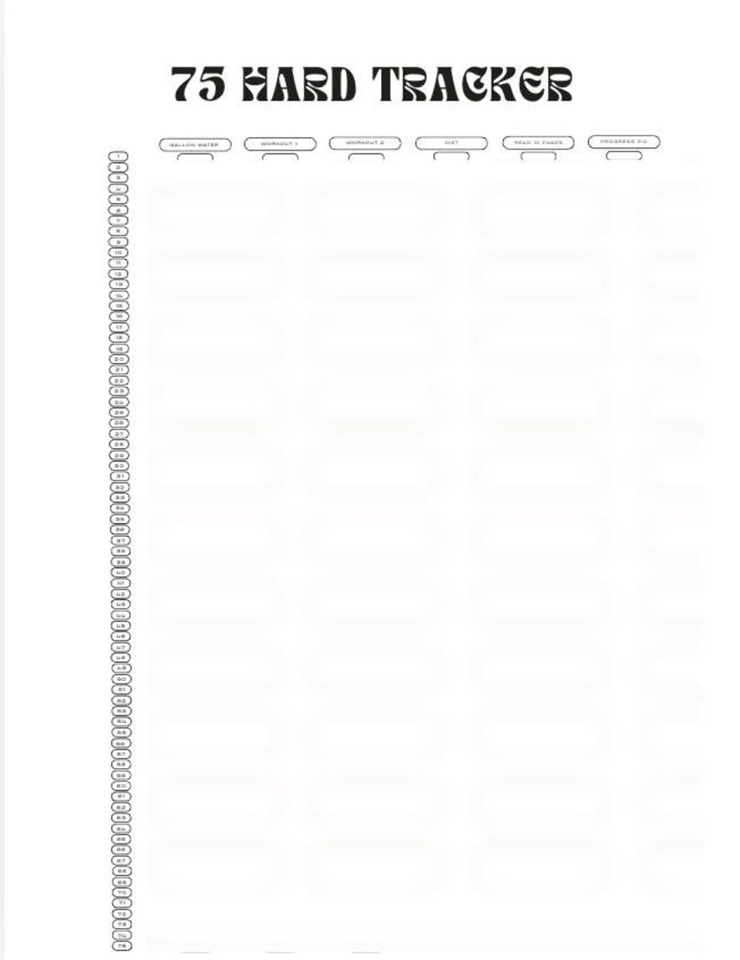 75 Hard Progress Tracker Your Digital Companion for Transformation - Etsy