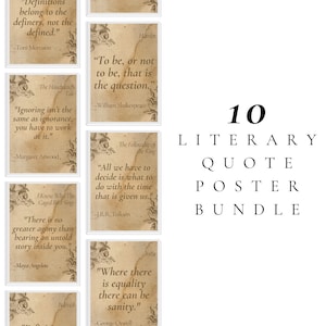 Book Quote Posters Set of 10 DIGITAL Downloads, Classroom Decor ...