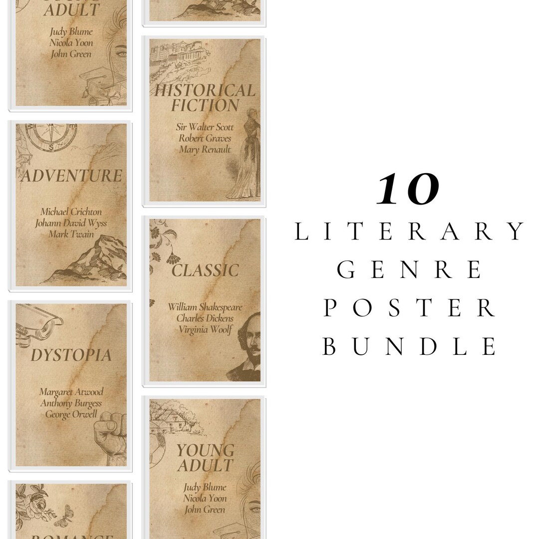 Literary Genre Poster Download, Classroom Decor, Library Decor, Book ...