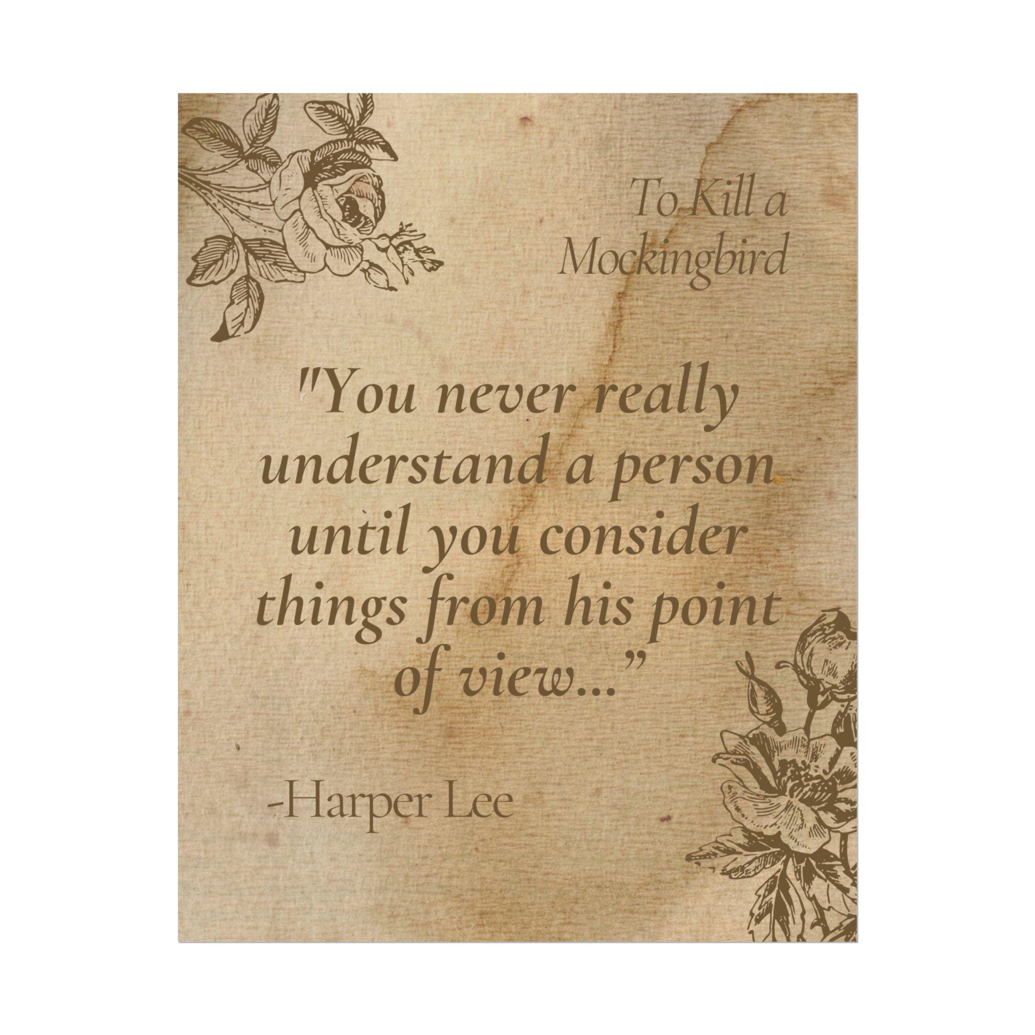 Vintage to Kill a Mockingbird Quote Poster Harper Lee Literary Art ...