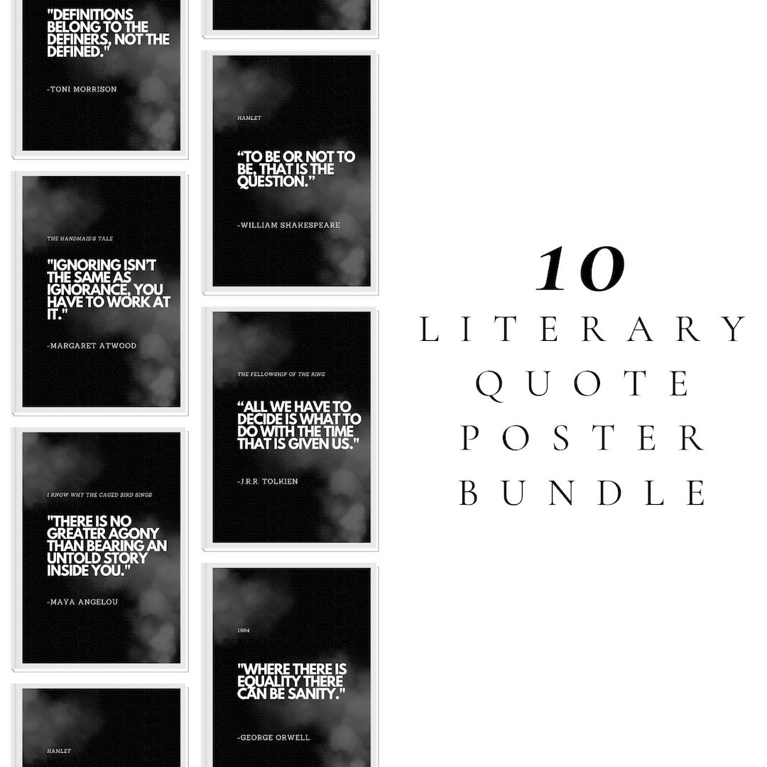 Book Quote Posters Set of 10 DIGITAL Downloads, Classroom Decor ...