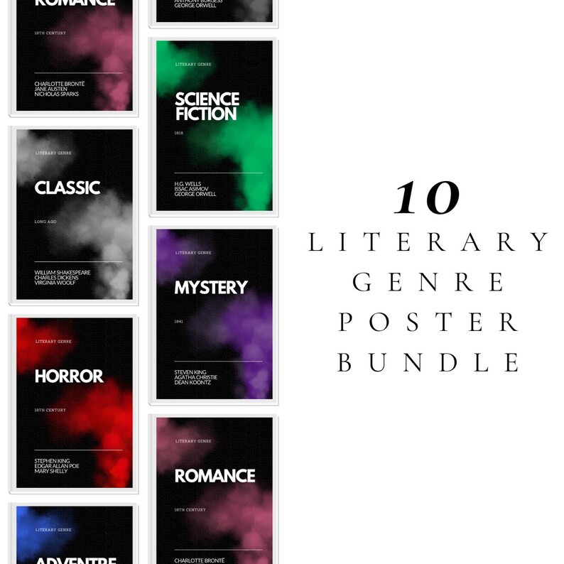 Literary Genre Poster Download, Classroom Decor, Library Decor, Book ...