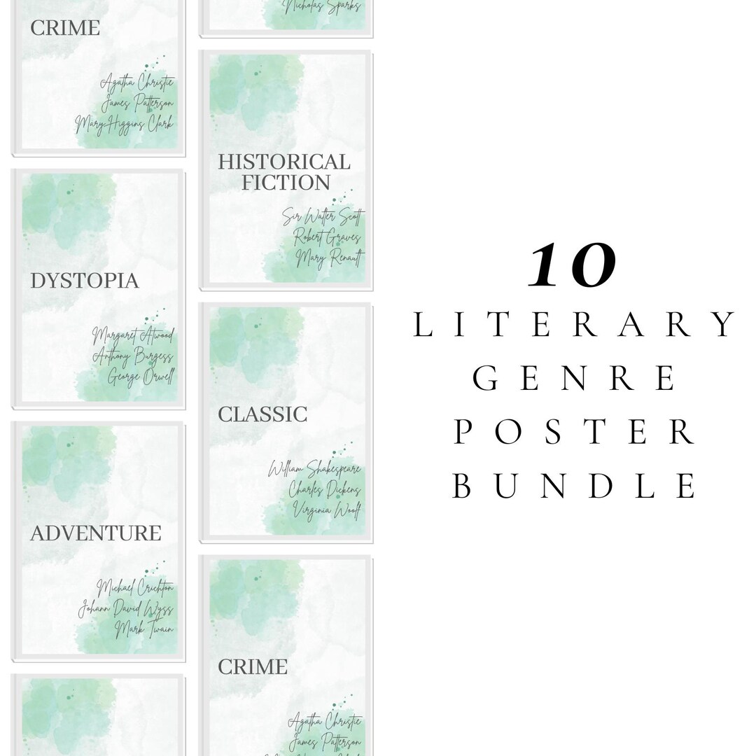 Literary Genre Poster Download, Classroom Decor, Library Decor, Book ...