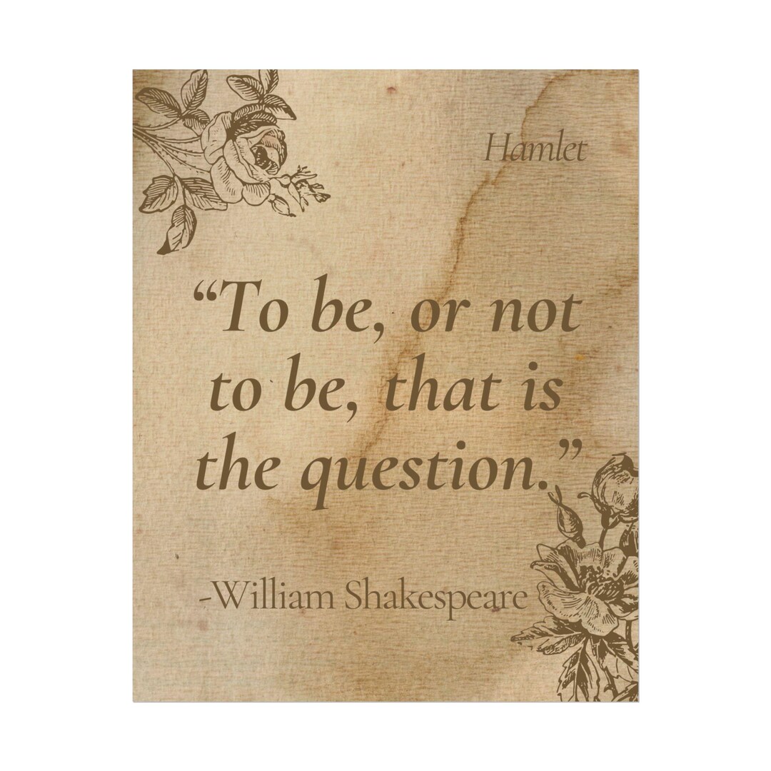 Vintage William Shakespeare Quote Poster to Be or Not to Be Fine Art ...