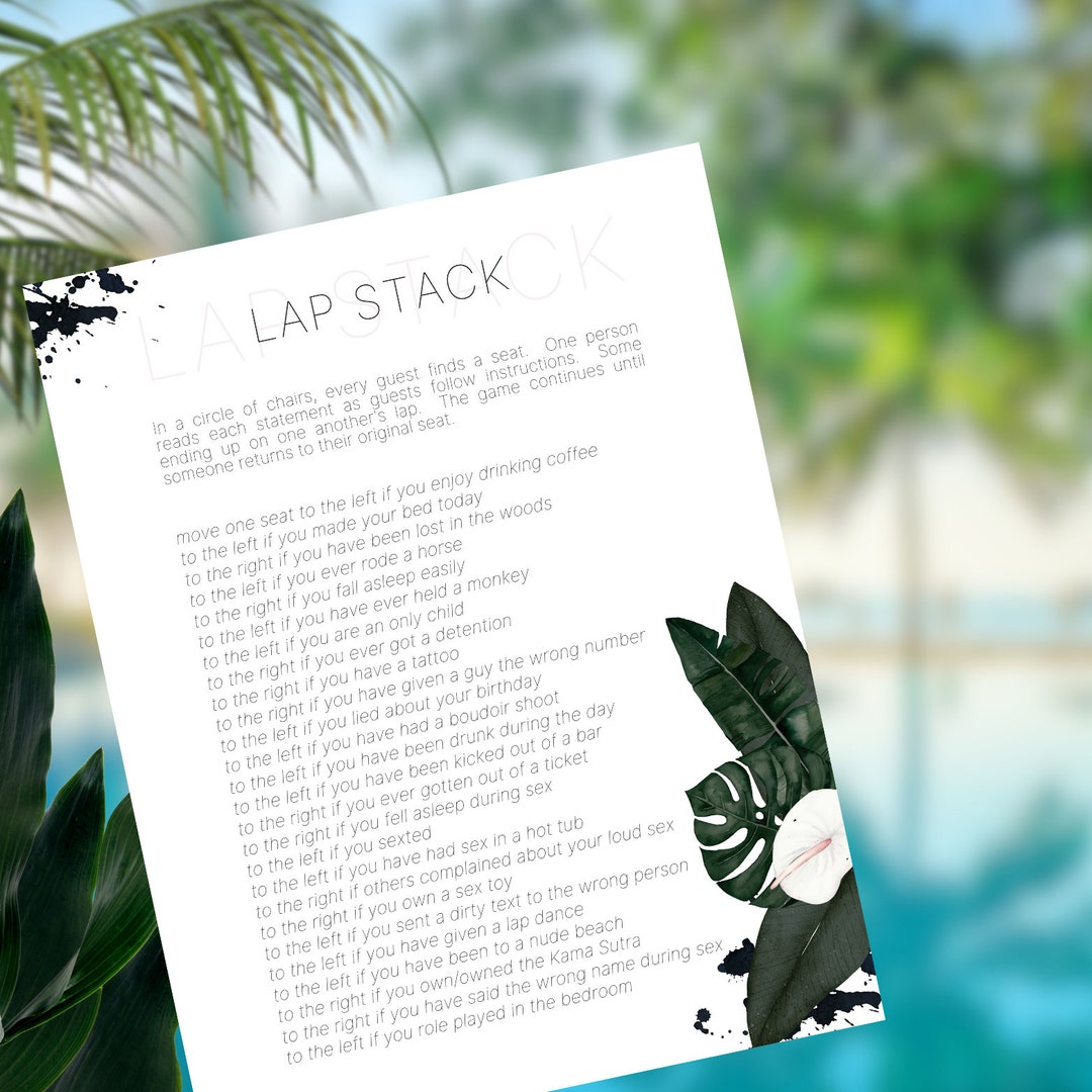 Tropical Lap Stack Game, Tropical Bachelorette Party Game, Bachelorette ...