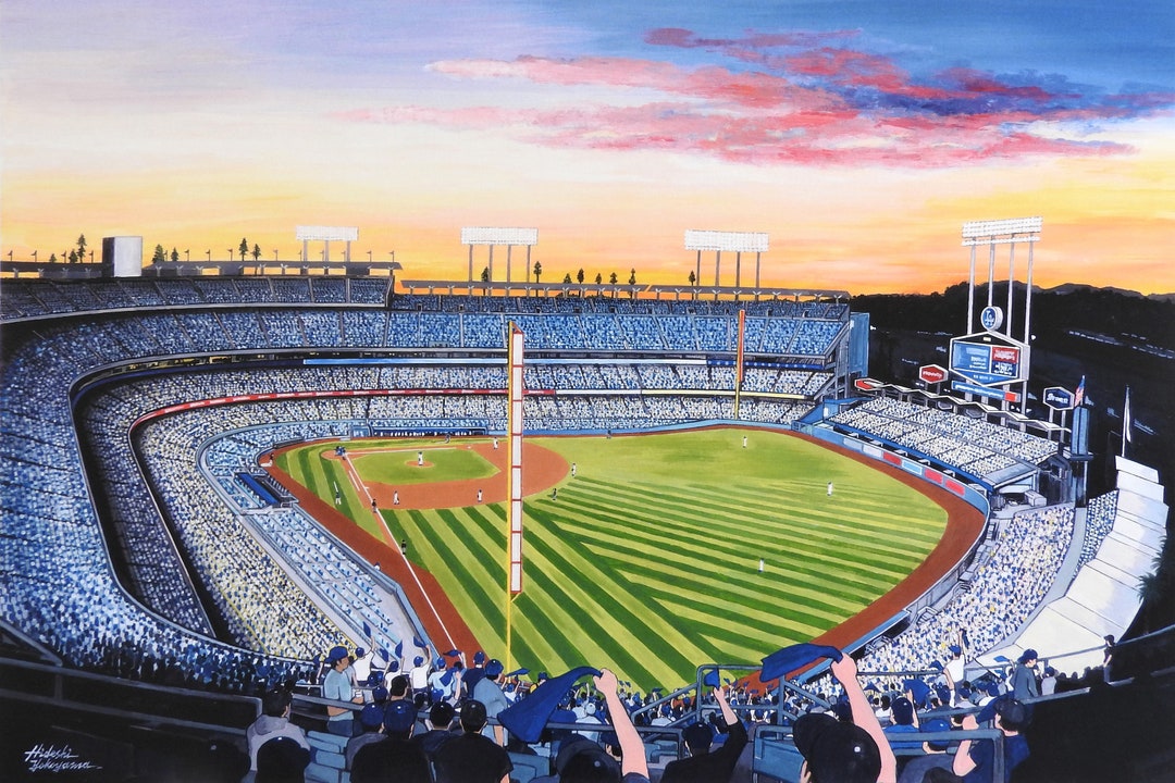 PRINT of Original Acrylic Painting - " Dodger Stadium " / Baseball Art ...