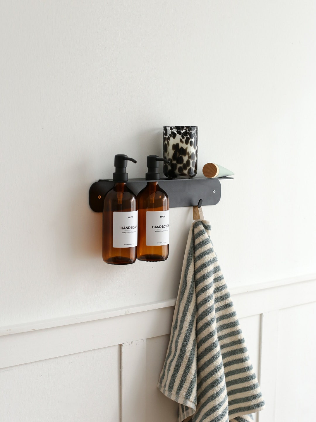 Metal Shelf With Hook, Aesop Bottle Holder for Bathroom, Wall Mounted ...