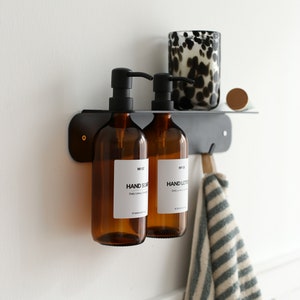 Metal Shelf With Hook, Aesop Bottle Holder for Bathroom, Wall Mounted ...