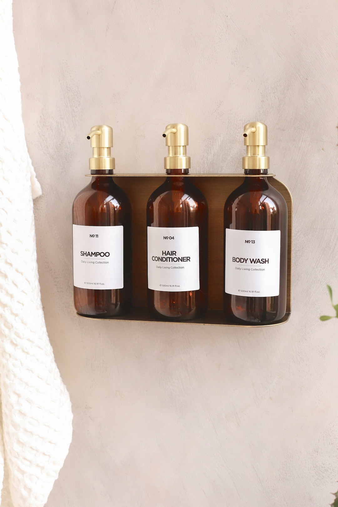 Wall Mounted Gold Soap Dispenser Holder, Double Luxurious Pump Bottle ...